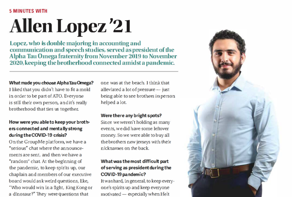 5 minutes with: Allen Lopez, Alpha Tau Omega - My Fraternity
