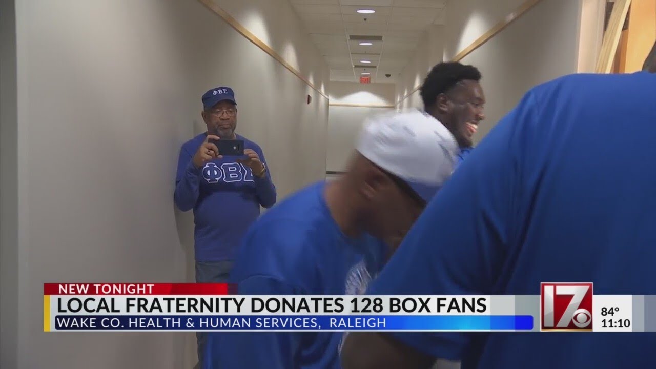 Fraternity donates over 100 fans to help people affected by extreme ...